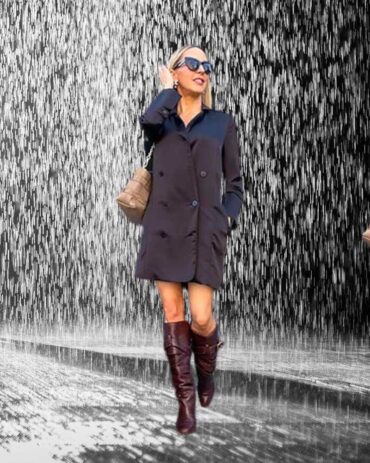 15 practical and stylish rainy day outfit ideas to copy from celebs ...